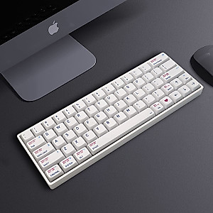 Hkfos PBT Keycaps 134 Keys, XDA Profile Keycaps, Dye-Sublimation White Custom Keycaps for Cherry Gateron MX Switches Mechanical Keyboards(with 1.75U Shift)