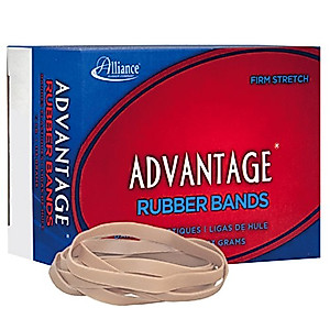 Alliance Rubber 26649 Advantage Rubber Bands Size #64, 1/4 lb Box Contains Approx. 80 Bands (3 1/2" x 1/4", Natural Crepe)