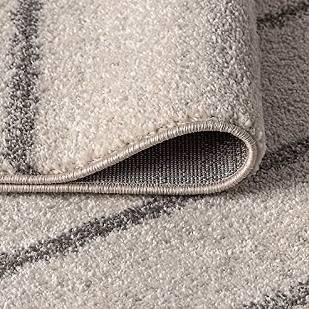 JONATHAN Y MOH201A-8 Williamsburg Minimalist Stripe Indoor Farmhouse Area-Rug Bohemian Minimalistic Easy-Cleaning Bedroom Kitchen Living Room Non Shedding, 8 X 10, Cream,Gray