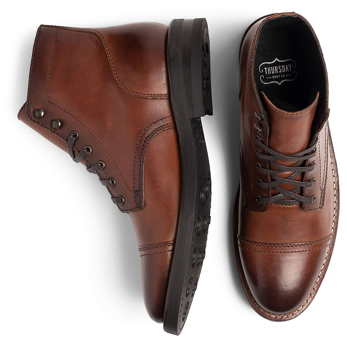 Men's Captain Lace-Up Boot, Brandy, 12