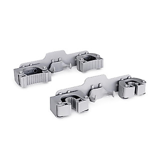 DrDirt Plastic Broom Holder Wall Mount Set,Tool Organizer Broom Holder for Home Kitchen Bathroom Laundry Room Closet Garden Garage, Gray