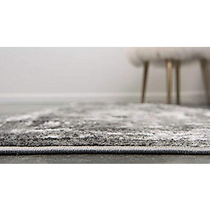 Unique Loom Sofia Collection Area Rug - Salle Garnier (3' 3" x 19' 8" Runner, Gray/ Ivory)