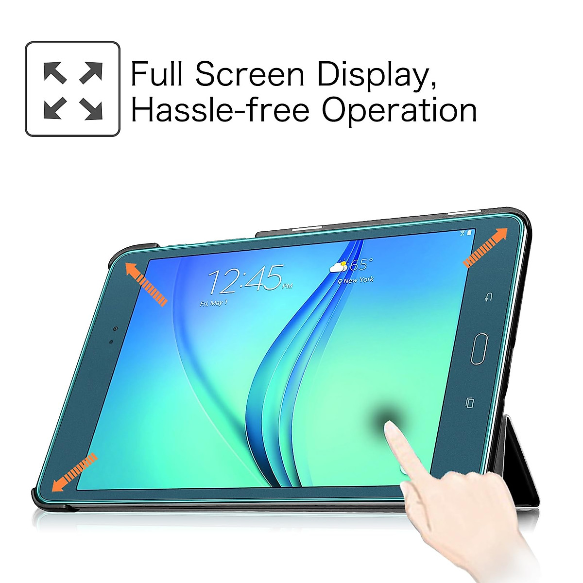 Fintie Slim Shell Case for Samsung Galaxy Tab A 8.0 (Previous Model 2015) - Super Slim Lightweight Standing Cover with Auto Sleep/Wake for Tab A 8.0 SM-T350/T355/P350/P355 2015, Black