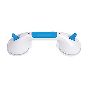 Carex Suction Shower Grab Bar – 12” Ultra Grip Shower Handle - Dual Locking Grab Bars for Bathtubs and Showers – Seniors, Disabled, Handicap, Elderly Assistance Product