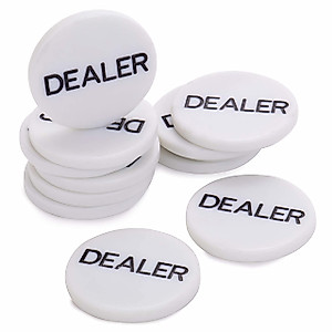 12-Pack Dealer Buttons - Poker Accessories, Casino Game Pucks, Texas Hold'em Button for Card Games, Bulk Vegas Night Playing Card Accessory