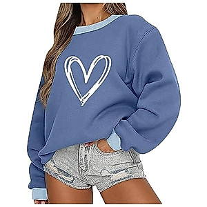 daily deals Womens Fall Fashion 2023 Long Sleeve Outerwear Shirt Athletic Workout Classic Pullovers Y2K Clothes Dressy Casual womens clothes fall 2023 Blue S