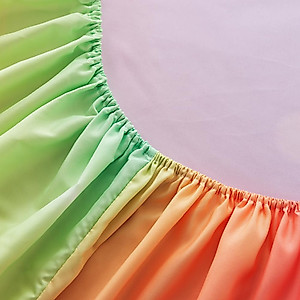 ADASMILE A & S Rainbow Sheets Twin for Girls Rainbow Sheet Set Tie Dye Sheets Colorful Rainbow Bed Sheet for Kids Glitter Girly Rainbow Bedding Set 1 Fitted Sheet 1 Flat Sheet 1 Pillowcase Home Decor