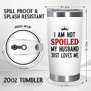 TEEZWONDER Anniversary Wedding Gifts for Her Wife - Stainless Steel Insulated Coffee Tumbler With Lid 20 Oz - Mothers Day Birthday Gifts for Women Wife from Husband