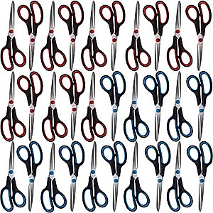 Clipco Stainless Steel Scissors with Ergonomic Handle (Pack of 30)