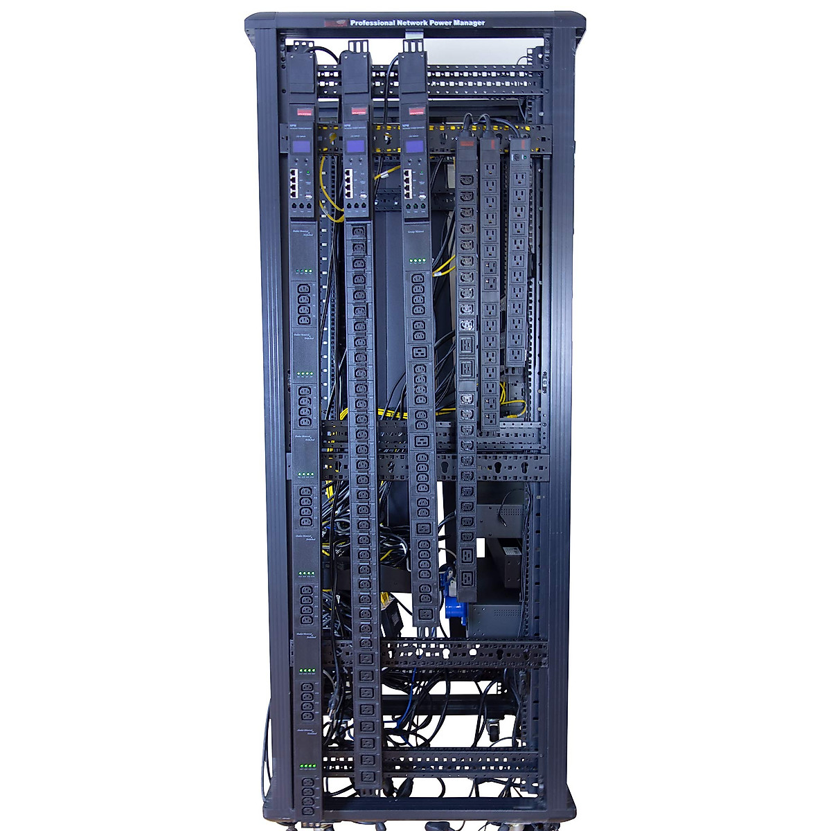 Maruson 16 Outlets Rack Mount PDU Power Strip for Network Server Racks - 20A, 120V - 1050 Joules Protection, 10ft Power Cord with 5-20P, 0U Vertical, PDU-V2016