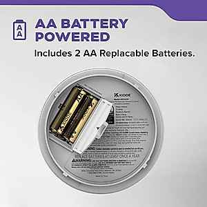 Kidde Smoke & Carbon Monoxide Detector, AA Battery Powered, LED Warning Light Indicators, 2 Pack