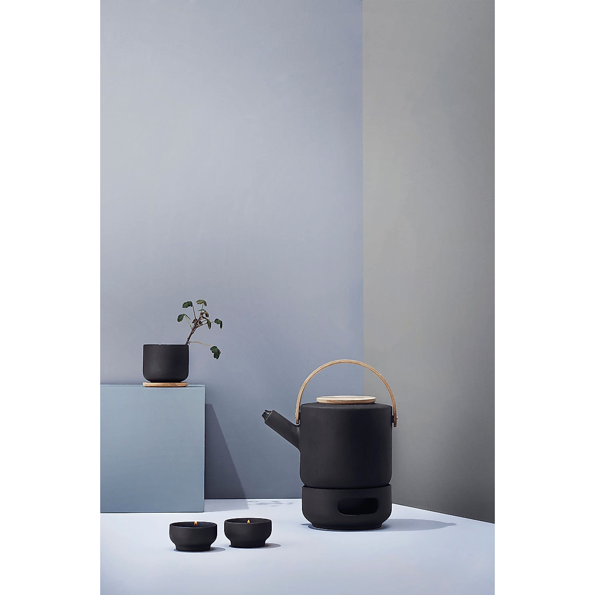 Stelton Theo Tea Pot, Stone, Black, 21 x 21 x 16 cm