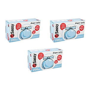Sassy Disposable Diaper Sacks, Scented - 200 ct - 3 pack