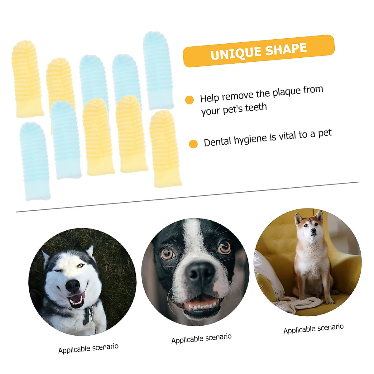 NOLITOY 50 Pcs Pet Toothbrush Gloves Cat Toothbrush Finger Silicone Pet Toothbrush Soft Bristles Toothbrush Pet Supplies Small Dog Toothbrush Dog Chew Toy Products Polyester Puppy