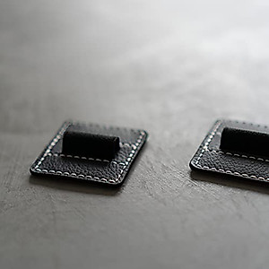 TineeOwl Pen Holder for Apple Pencil (Improved), Adhesive Loop for Books, Surface Laptop, Journal & More - 3M Self-Adhesive Vegan Leather Elastic Pencil Loop (3 PACK) - Black