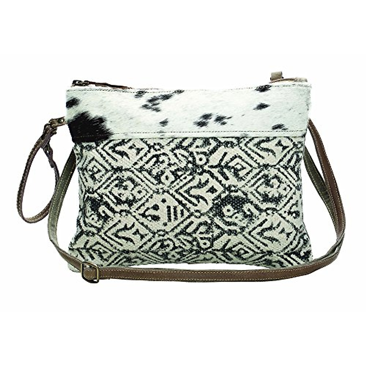 Myra Bag Dual Strap Cotton & Cowhide Bag S-1147