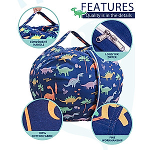 Aubliss Stuffed Animal Storage Bean Bag Chair Cover for Kids, Dinosaur Zipper Beanbag Chair Cover for Organizing Toddler and Kids' Rooms Plush Toys (Dinosaur,X-Large48)