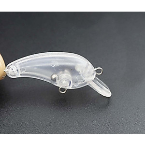 Free Eye 20PCS Unpainted Fishing Blanks Crankbait 5.5cm 3.72g topwater Artificial Bait Fishing Lures Blank Minnowbait Hard unpainted Artificial Bait Bodies DIY Fishing Tackle Spoons