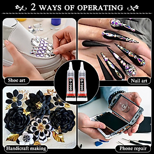 Tetutor 2 Yard Rhinestone Trim Fringe with B7000 Glue, Irregular Rhinestone Fringe Belt Rhinestone Tassel, Sparkle Diamond Fringe Rhinestone Ribbon Tassel Chain for DIY Clothing Wedding Decoration