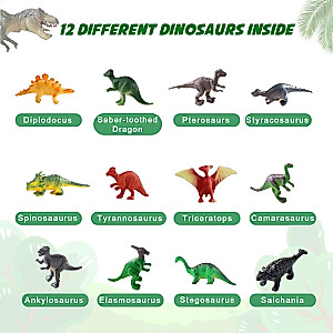 Bigear Dinosaur Eggs Excavation Dig Kit - Dinosaur Toys for Kids - Break Open 12 Dinosaur Eggs and Discover 12 Cute Dinosaurs - Archaeology Preschool Science STEM Crafts Birthday Gifts for Boys Girls