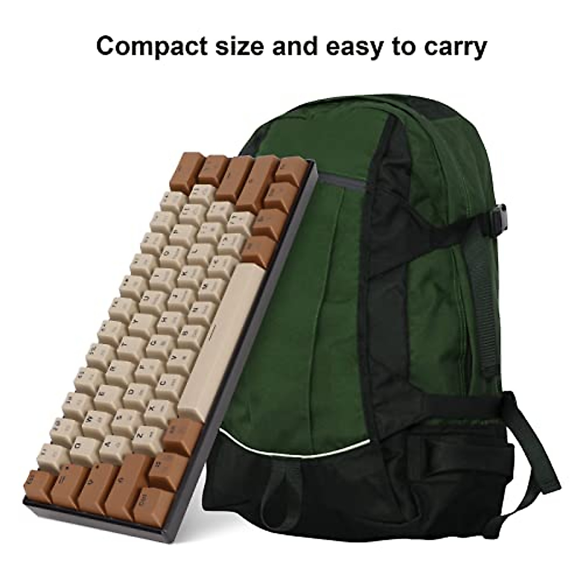 Zyyini 61keys Mechanical Keyboard,Line Separation Typ C Gaming Keyboard Mixing Light Ergonomics Key,Computer Keyboard for Win2000, ME,XP, Vista,Win 7,HarmonyOS, Win 8,Win 10,Android,OS X(Green axis)