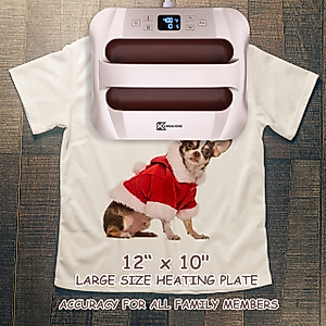 Heat Press Machine 12" x 10" Easy Press Heat Transfer for T-Shirts and HTV Vinyl Projects, Gold & Chestnut Brown