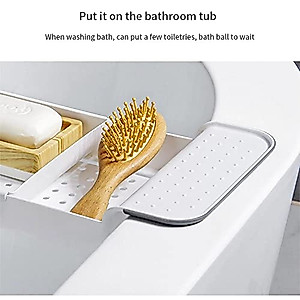 ZSEDP Bathroom Shelf Bathtub Tray Shower Caddy Bath Tub Rack Towel Holder Retractable Drainer Rack Storage Organize (Color : D, Size : As Shown)