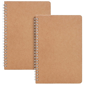 Mr. Pen- Spiral Notebook, A5, Kraft Cover, 2 Pack, 80 Pages, Sketch Book, Drawing Notebook, Notebook Spiral, Spiral Bound Notebook, Spiral Sketchbook, Blank Journal Notebook, Unlined Notebook