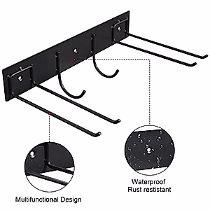 HYRIXDIRECT Garden Tool Organizer Garage Storage and Organizations Rack Wall Mount Rack Hanger for Garden Yard Shovels Rakes Brooms Hoses Organizer Heavy-Duty Design (Black)