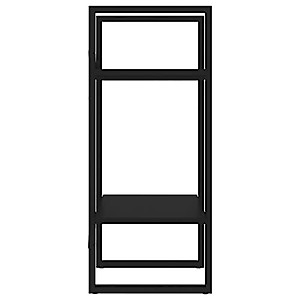 2-Tier Book Cabinet,Open Shelving Unit,Bathroom Storage Rack,Plant Shelf,Narrow Multifunctional Shelving,Easy to Clean and Maintain,Assembly Required, Black 15.7"x11.8"x27.6" Engineered Wood