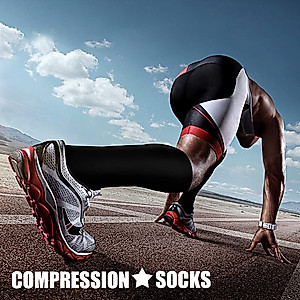 CHARMKING Compression Socks for Women and Men Circulation (4 Pairs)15-20 mmHg is Best Support for Athletic Running Cycling (L/XL,Multi 01)