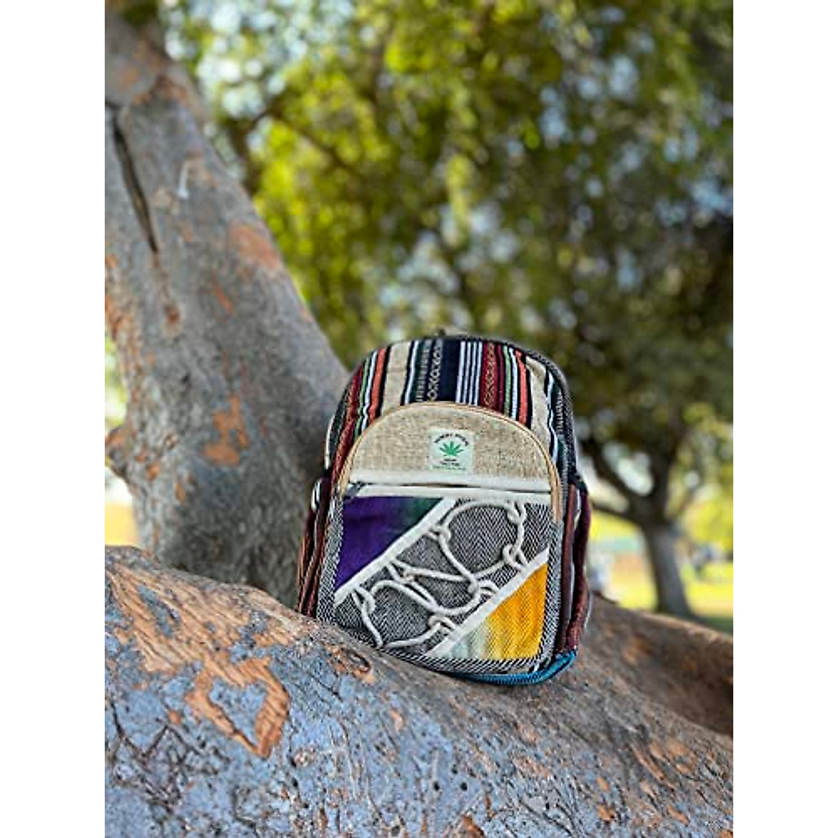 Small 13" cotton and hemp backpack, nepali backpack, himalayan backpack, Small 13" bag (BAG-008-SM)