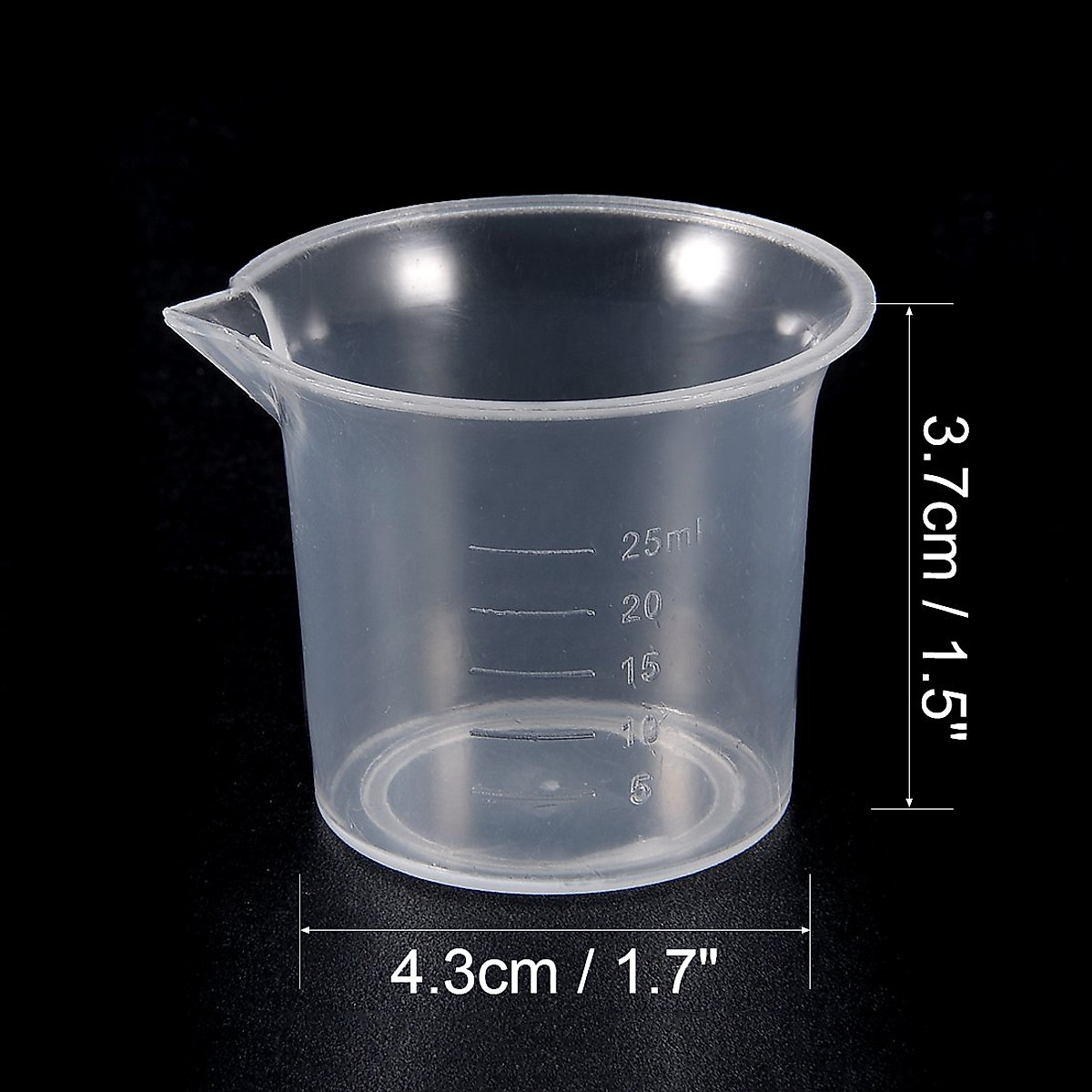 uxcell 2pcs Measuring Cup Labs PP Graduated Beakers 25ml