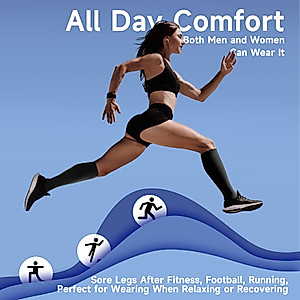 bropite Open Toe Compression Socks for Men & Women - 2 Pairs of 15-20 mmhg Knee High Stockings for Circulation Support