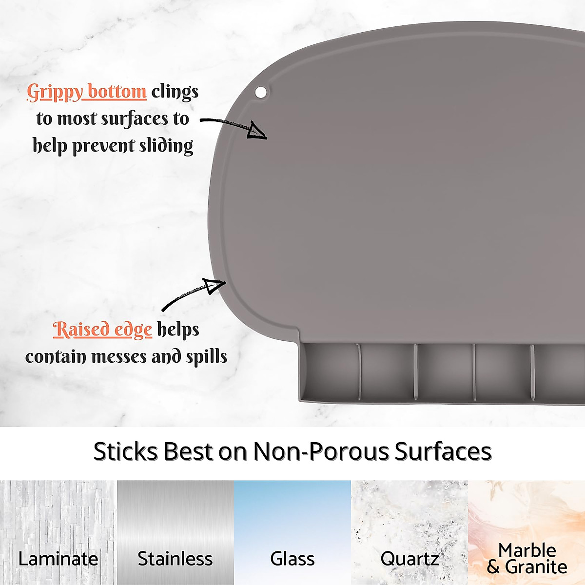 Silicone Placemat with Food Catching Pockets for Baby & Kid, Food Grade Silicone Non-Slip Toddler Food Place Mats with Raised Edges for Dining Table (Tradewinds)