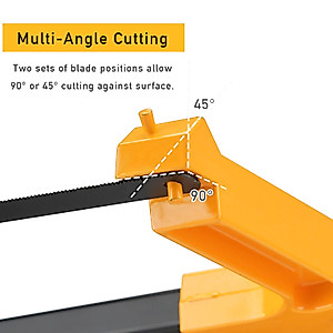 LAND 12 Inch Hacksaw - Heavy Duty Coping Saw with 5 Extra High-Carbon Steel Blade, for PVC, Pipe, Carpentry