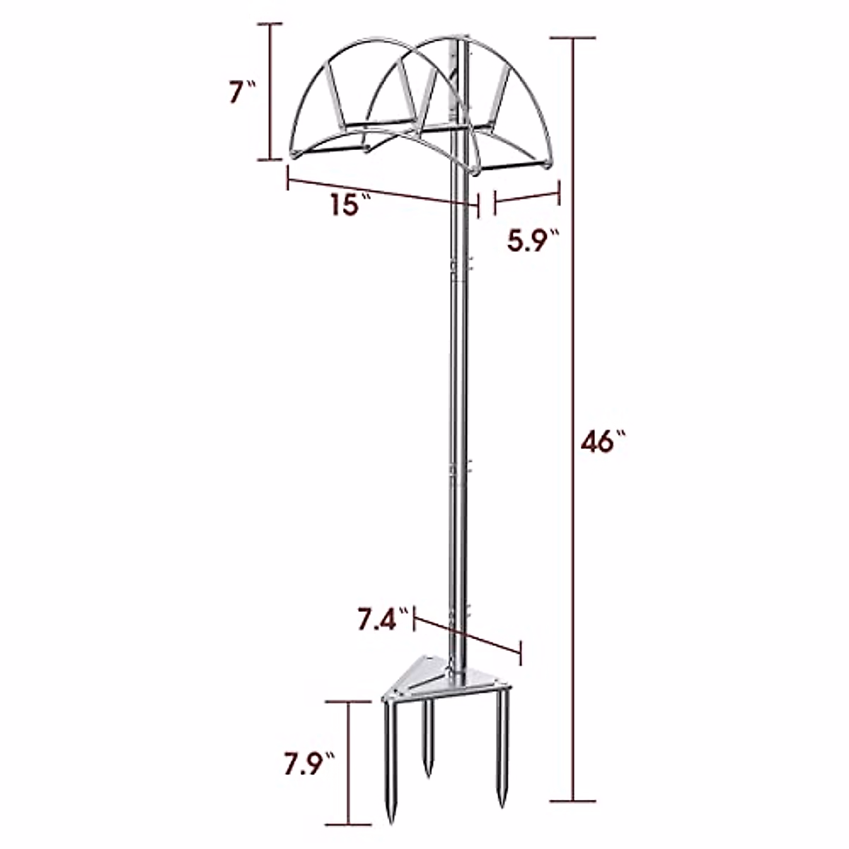 Stainless Steel Hose Holder, Meykwod Garden Hose Holder Freestanding, Water Hose Holders for Outside, In ground Heavy Duty Hose Organizer Outdoor, Hose Rack for Outside Yard