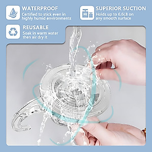 CozyBlue Suction Cup Hooks Heavy Duty - 2 Pack Waterproof Reusable Shower Hooks - Removable for Window, Glass Door, Hangers, Kitchen Tiles, Bathroom Shower Wall…