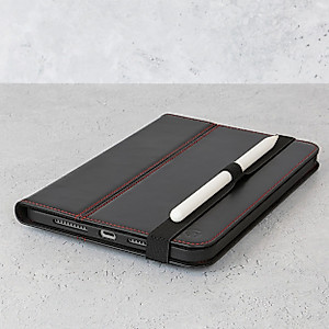 Casemade Real Leather Case Compatible with iPad Mini 7 (A17 Pro) / 6th Gen (2021) - Full-Grain Leather Cover, Auto Sleep/Wake, Dual Stand Position (Tan)