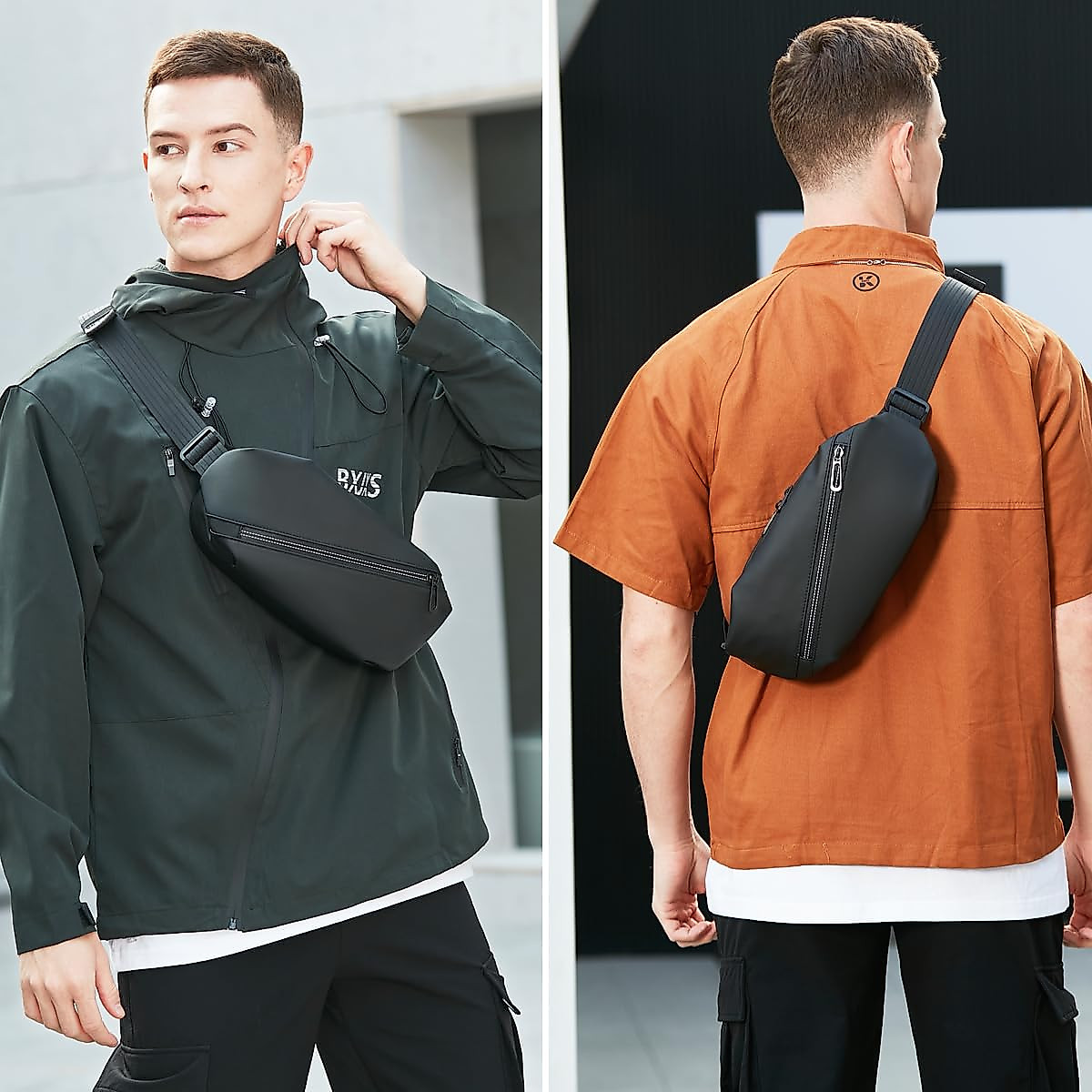 Sling Crossbody Bag for Men,Small Shoulder Bag Chest Bag Cross Body Bag Sling Backpack,7.9 Inch Compact Waterproof Lightweight Casual Daypack for Men Women Travel Hiking Walking Work Gym Outdoor Sport