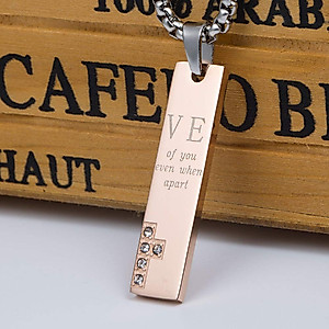 Wolentty Couple His Hers Distance Necklaces for Valentine's Day Gift
