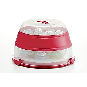 Progressive International BCC-1AZ Carrier, 24 Cupcakes, 2 Layer, Red