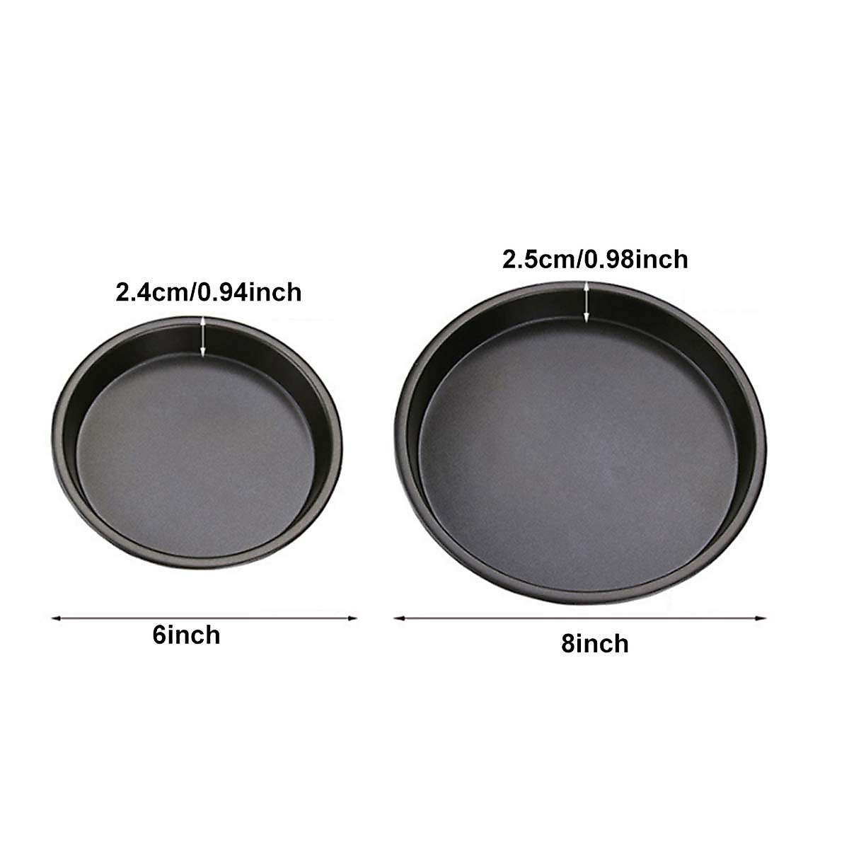 Stainless Steel Round Pizza Pan,Carbon Steel Non-Stick Oven Pizza Plate Pan Bakeware Tray Mold Deep Dish Pizza Pan(8inch)