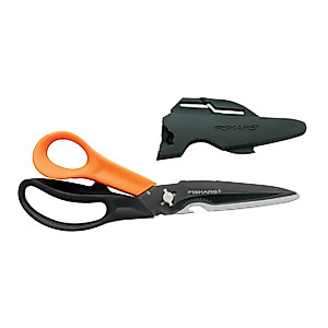 Fiskars 356922-1003 Everyday Scissors 01005692, 9 in. Length, 3-1/2 in. Cut, Black/Orange, 9 Inches