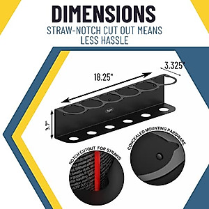 Koova 6 Aerosol  Spray Can Holder | Easy Install Wall Mount | Heavy-Duty Powder Coated Steel Storage Rack for Garage & Home | Craft Workspace Paint Bottle Organizer | Hardware Included | USA Made
