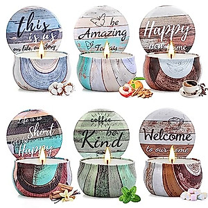 Candles Gifts Set, 6 Pack 2.5oz 20H Burning Scented Candles for Home, Aromatherapy Candle, Birthday Gifts for Women with Wooden Box, Soy Candle Gift Set for Thank You Gifts, Thanksgiving, Christmas