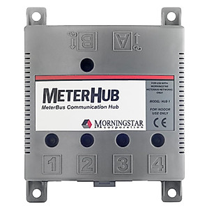 Morningstar MeterHub (HUB-1) - Enables up to 15 Morningstar Products, Meters, and Accessories to Connect Over a Single MeterBus Network - Wall or DIN Rail Mounting, Features 5 Status LED Indicators