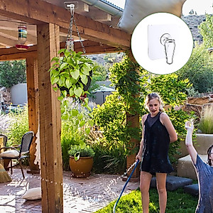 QoTang 12 PCS Heavy Duty Ceiling Hooks, No Drill Adhesive Wall Hooks, 2.2 Inch Ceiling Wall Hangers Wall Hanging Auxiliary Hook for Indoor Outdoor Hanging Plants Light Lanterns Wind Chimes