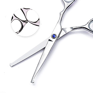 Hair Cutting Scissors Set Professional Kids/Women/Men 6.5 inch Saftey Round Head Hair cut Scissors Kit with Cutting Scissors Thinning Scissors Hairdressing Shears Set for Barber Salon （red）