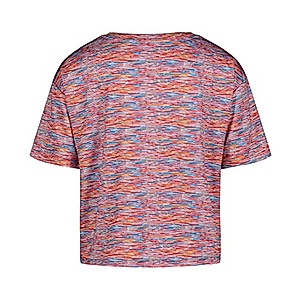 Calvin Klein Girls' Short Sleeve Relaxed-Fit Performance T-Shirt, Crew-Neck Neckline & Logo Detailing, Purple Rose Static